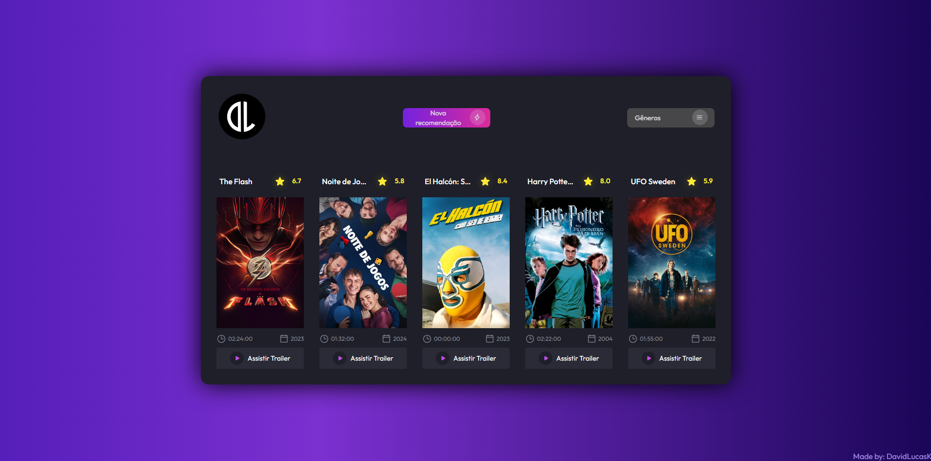 GitHub - DavidLucasK/Movie-gen: Geração de escolhas de filmes a partir ...